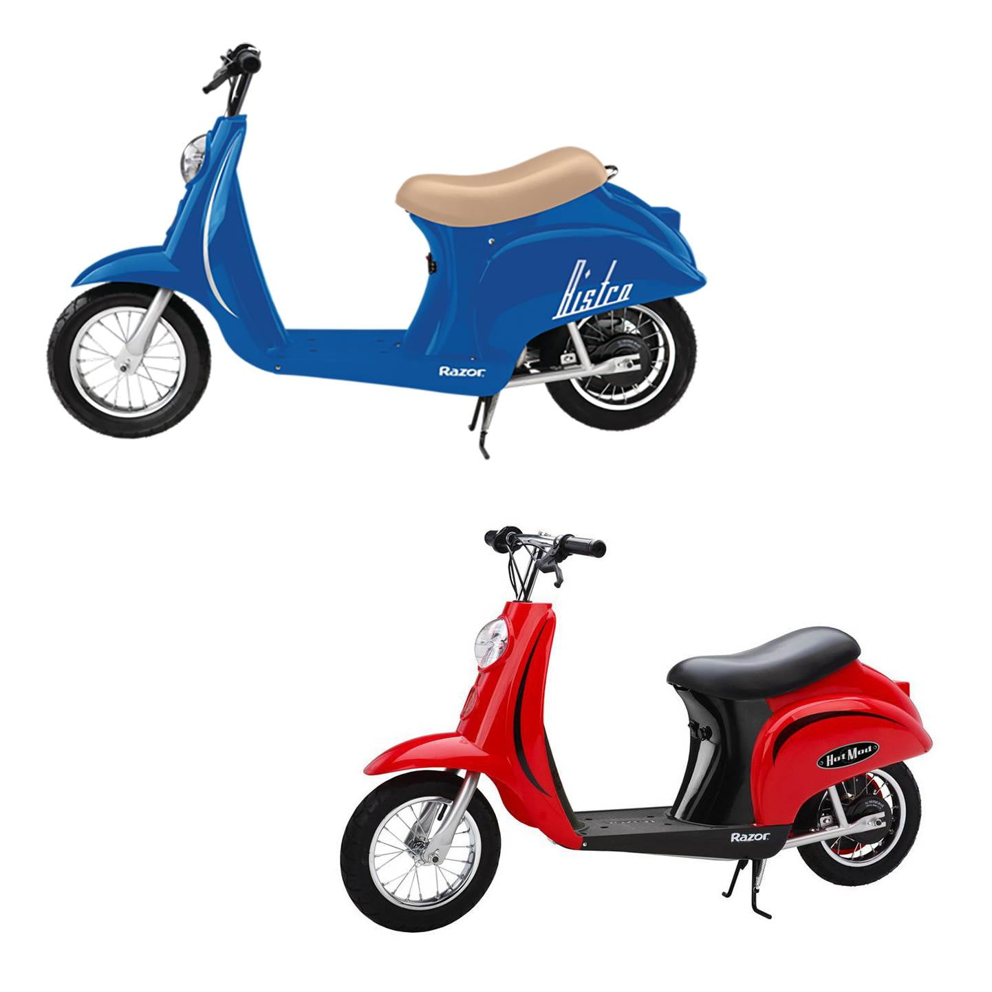 Razor Euro-Style Mini 24V 250W Powered Electric Motor Scooter, 2-Pack ...