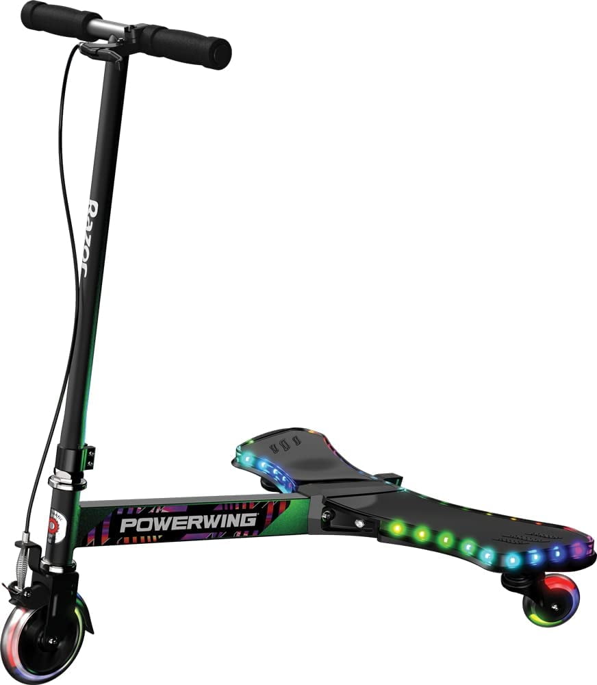 Razor PowerWing Lightshow Caster Scooter for Kids Ages 6+ – Multi-Color LED Lights with 5 ...