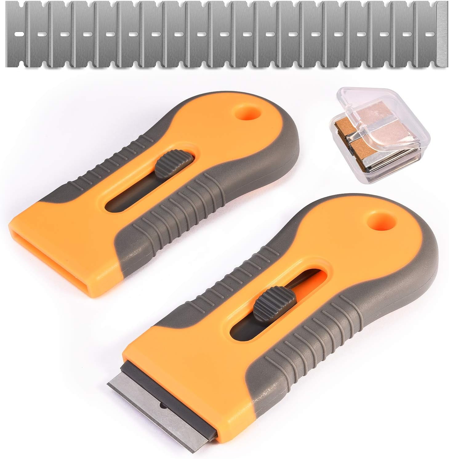 Razor Scraper, 2 count Plastic Retractable Razor Scraper with 40 count ...
