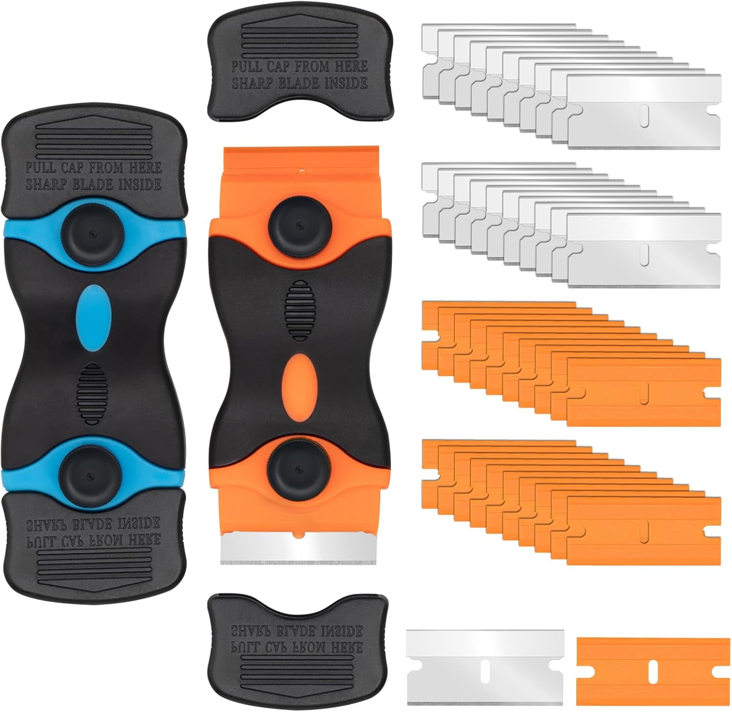 Razor Scraper Tool 2 Pack, Razor Blade Scraper Tool with 20pcs Plastic ...