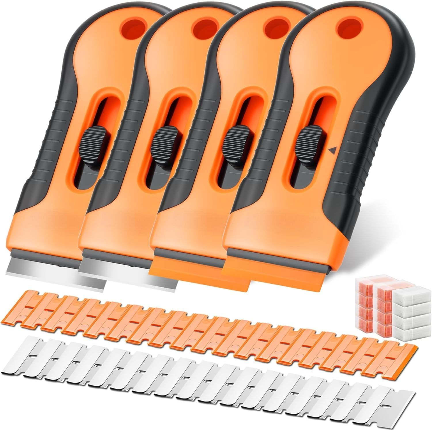 Razor Scraper Tool, 4 Razor Scraper Set with Extra 120 count - 40 count ...
