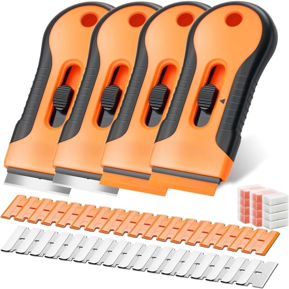 Razor Scraper Tool, 4 Razor Scraper Set with Extra 120 count - 40 count ...