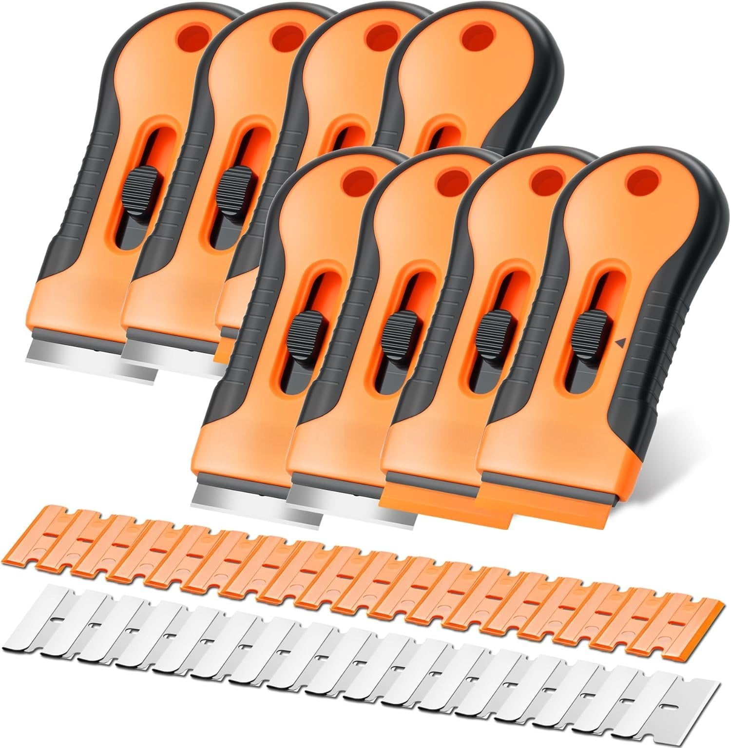 Razor Scraper Tool, 8 Razor Scraper Set with Extra 240 count - 80 count and 160 count , Cleaning ...