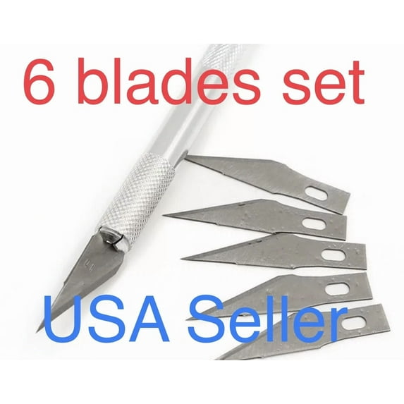Razor Sharp Cutter Arts Craft Cutting Tool Exacto +6 Blade Refills ...