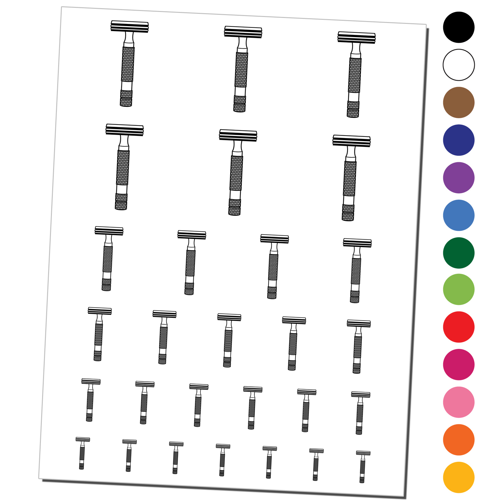 Razor Shaving Blade Water Resistant Temporary Tattoo Set Fake Body Art ...