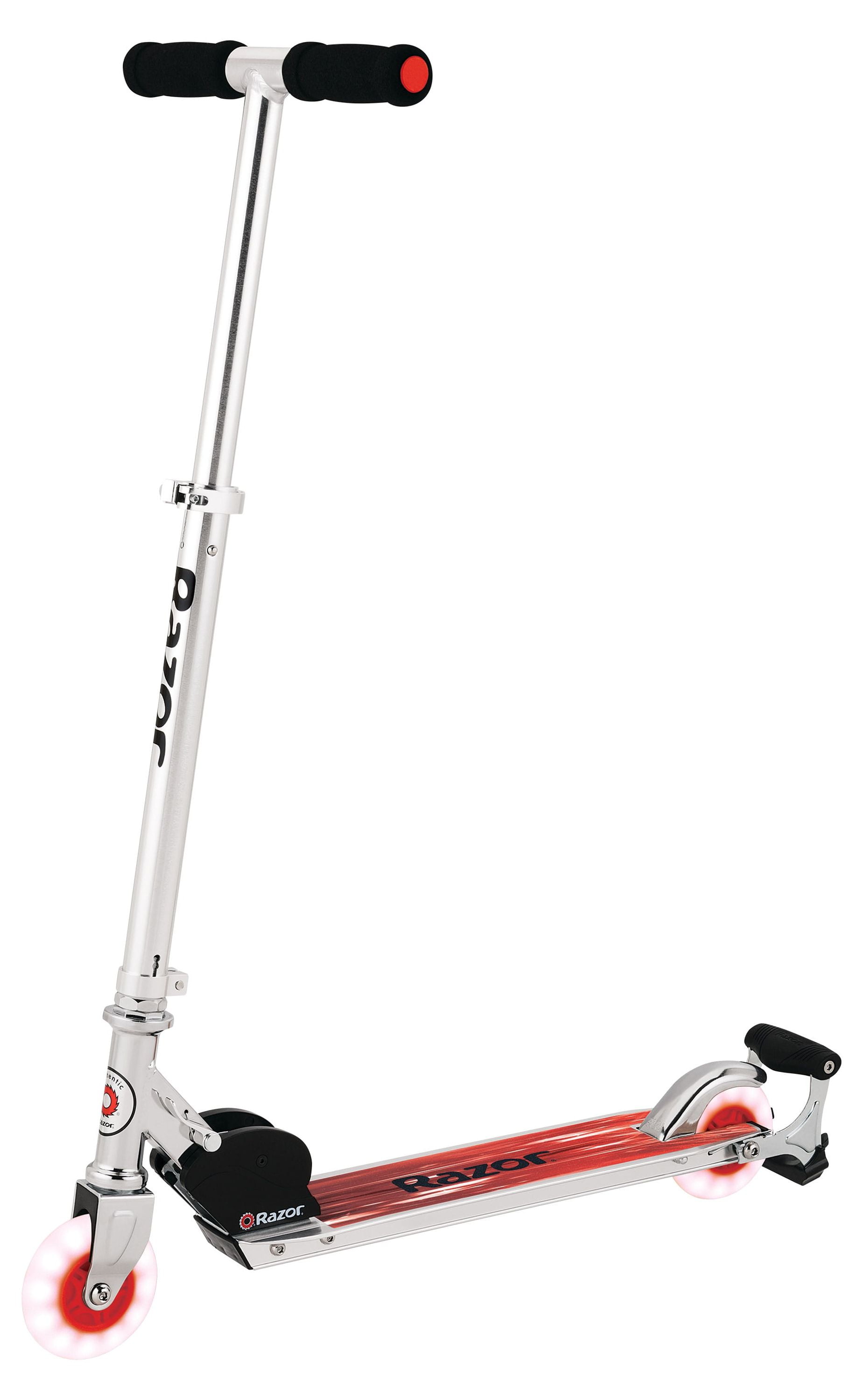 Razor Spark Ultra Folding Kick Scooter - Red, LED Light-up Wheels ...
