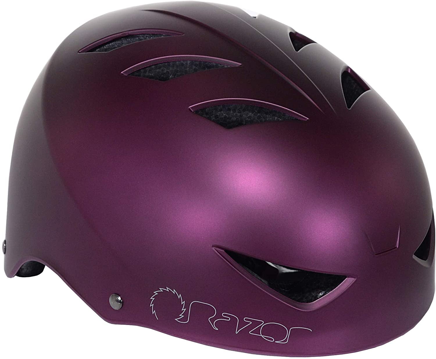 Razor V-12 Adult Multi Sport Helmet with Micro Adjustment, Satin Plum ...