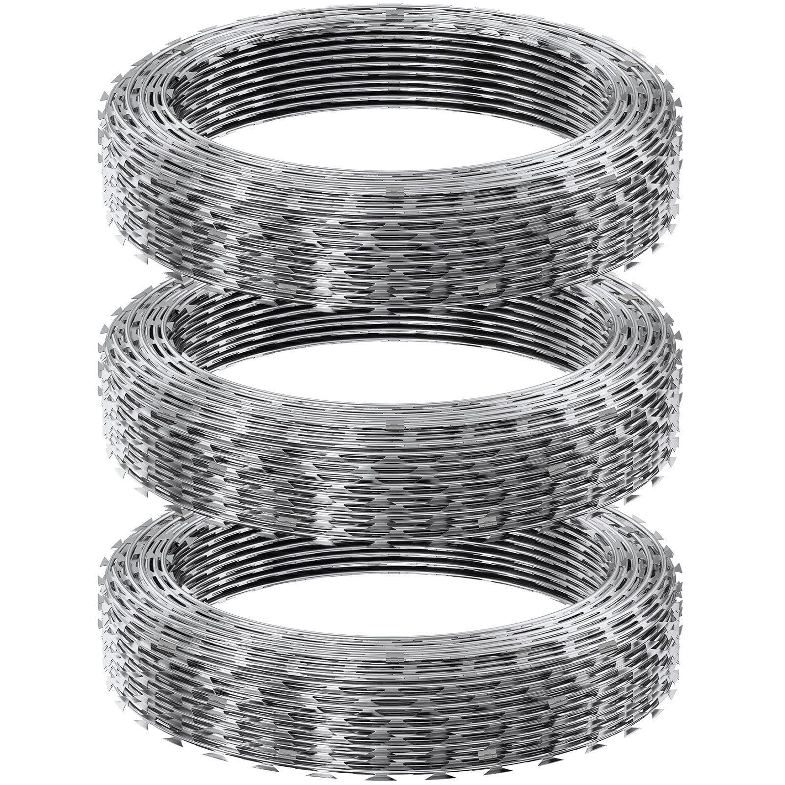 Razor Wires, Heavy Duty Razor Wire Fence - 3 Rolls 147FT Galvanized ...
