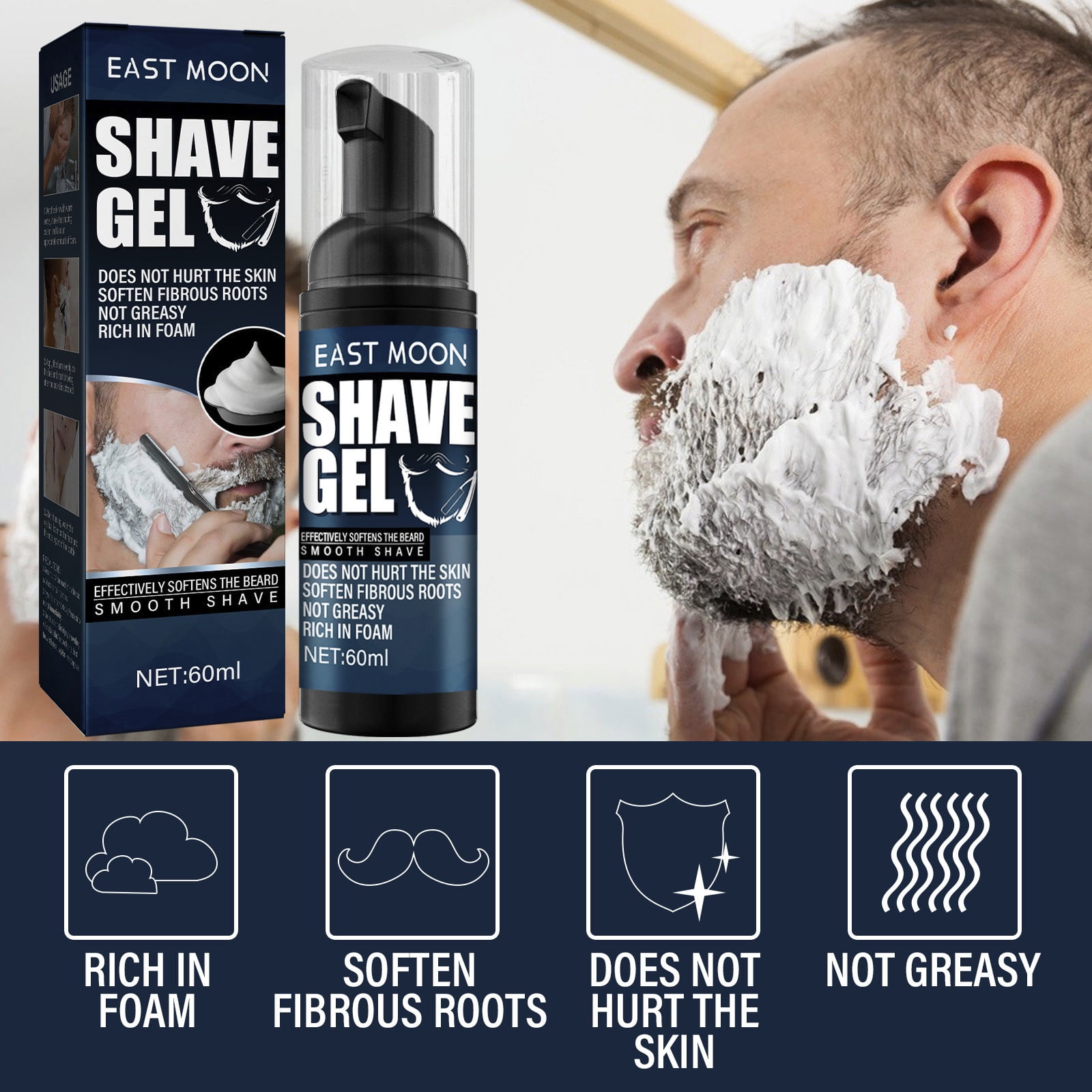 Razorless Shaving Cream for Men Quick Hair Removal,Gentle Depilatory ...