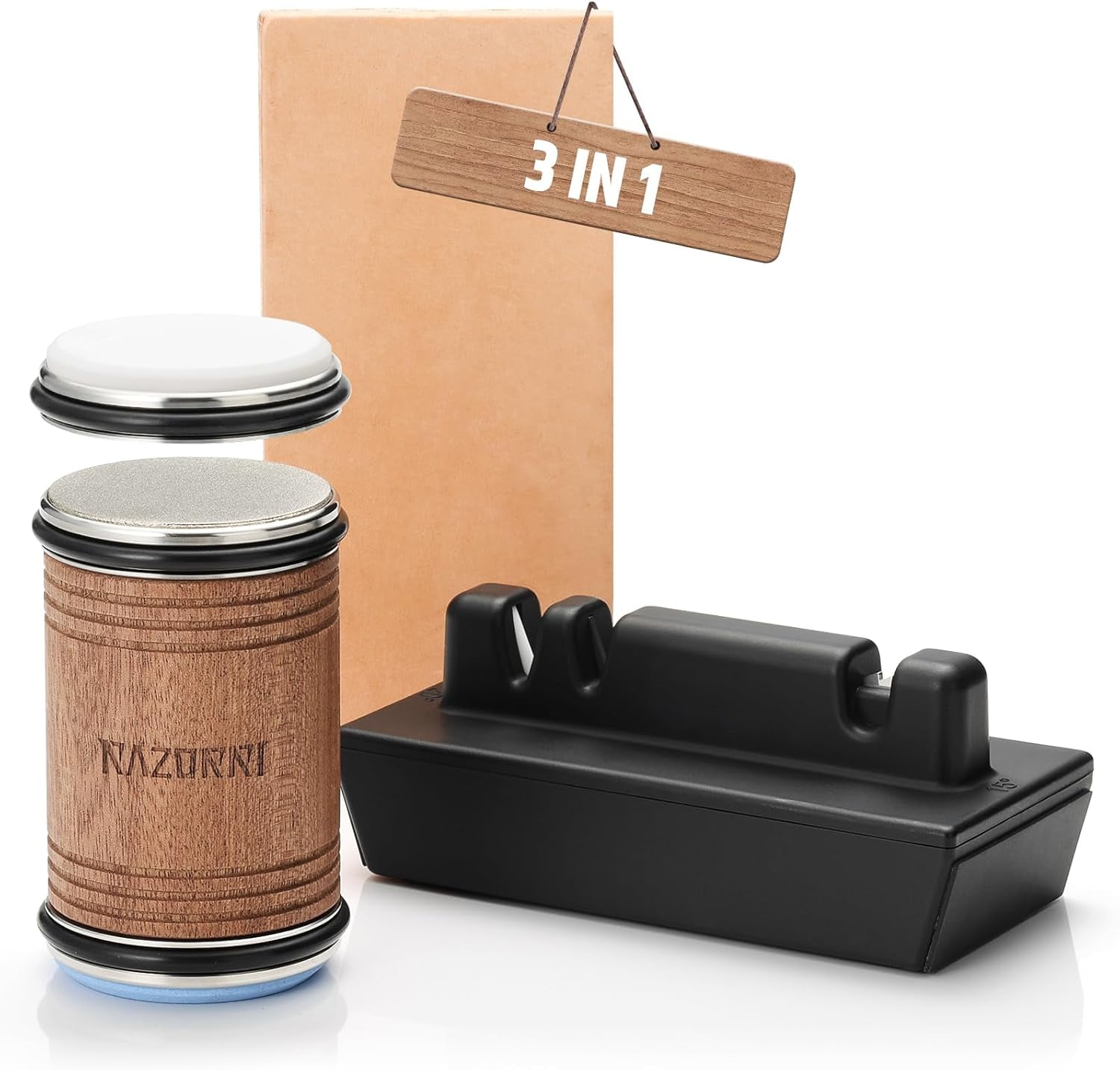 Razorri Rolling Knife Sharpener Kit 3 Different Grit Stones Discs #400 ...