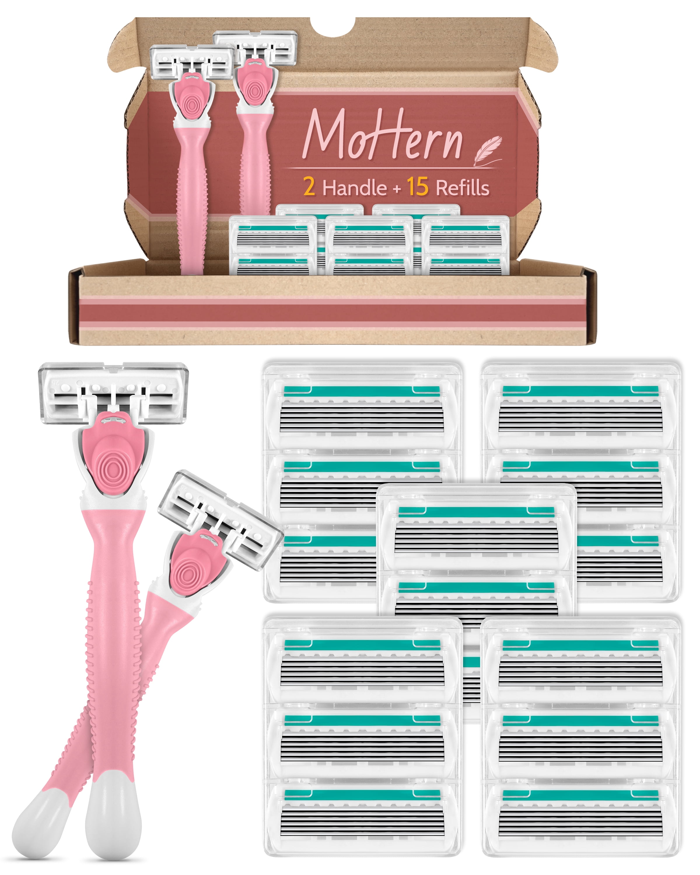 Razors for Women Sensitive Skin with 15 Blade Refills, 6 Blades Women’s ...