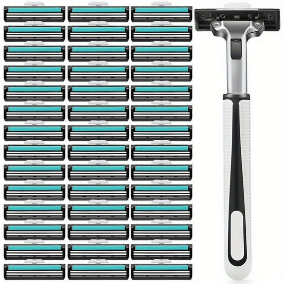 Razors for men Shaving, 2-Blade mens Razor Includes 1 Handles and 30 ...