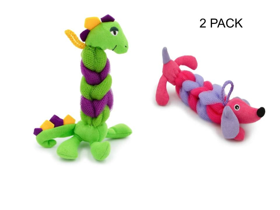 Razz My Little Bath Buds Animal Bathtime Scrunchies Braided Bath Sponge ...