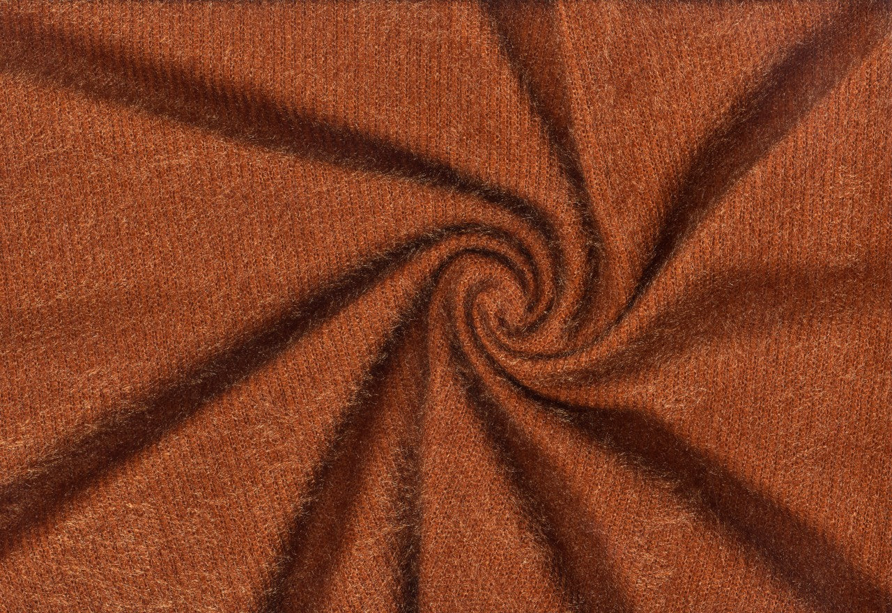 Razzle Dazzle Shaggy Knit Sweater, Faux Fur Fabric by the Yard (RUST ...