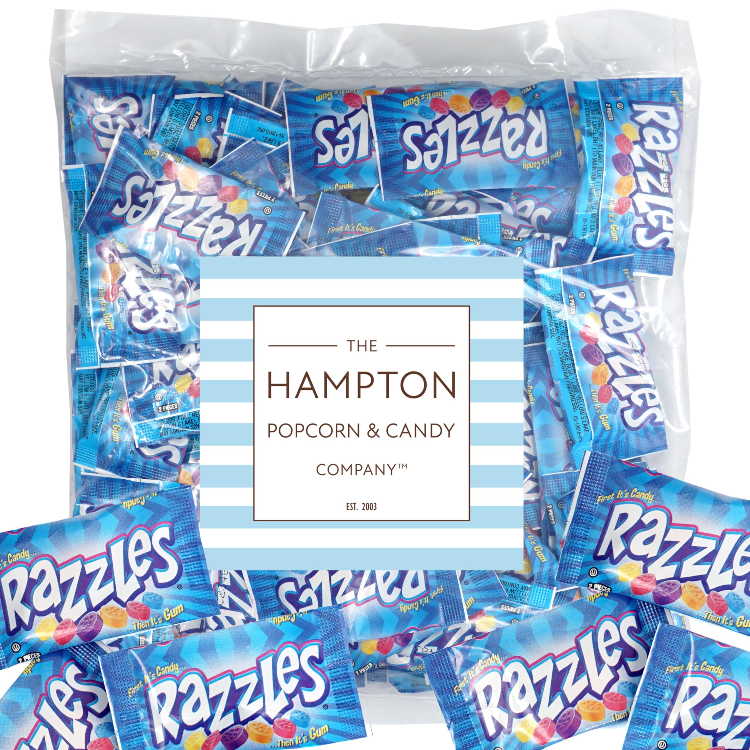 Razzles Candy Gum, 100 Pack, 2 Gum Pieces Per Pack Of Candy Then It's ...