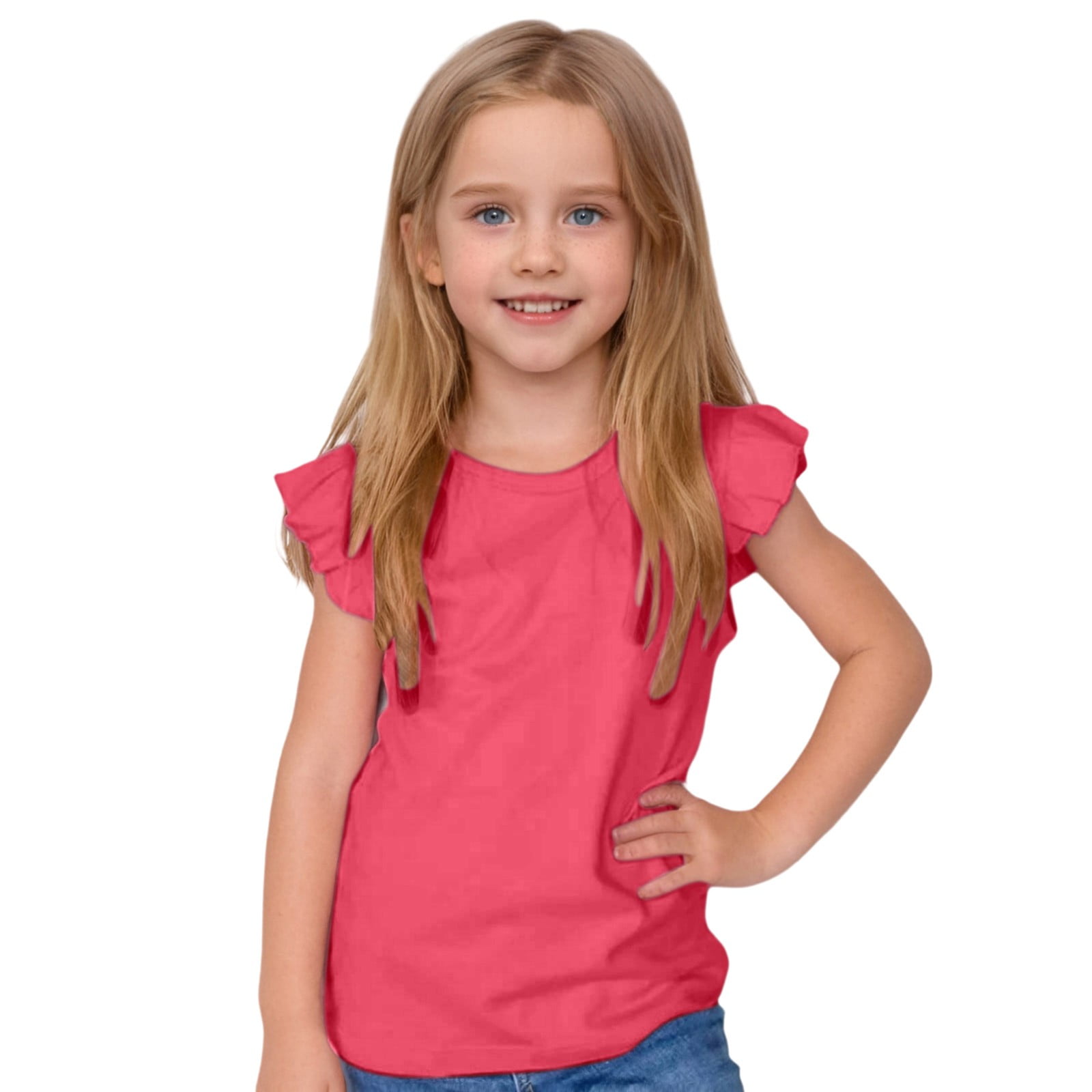 Razzly Little Girl Short Sleeve Graphic T-Shirts, Solid Color T Shirts ...