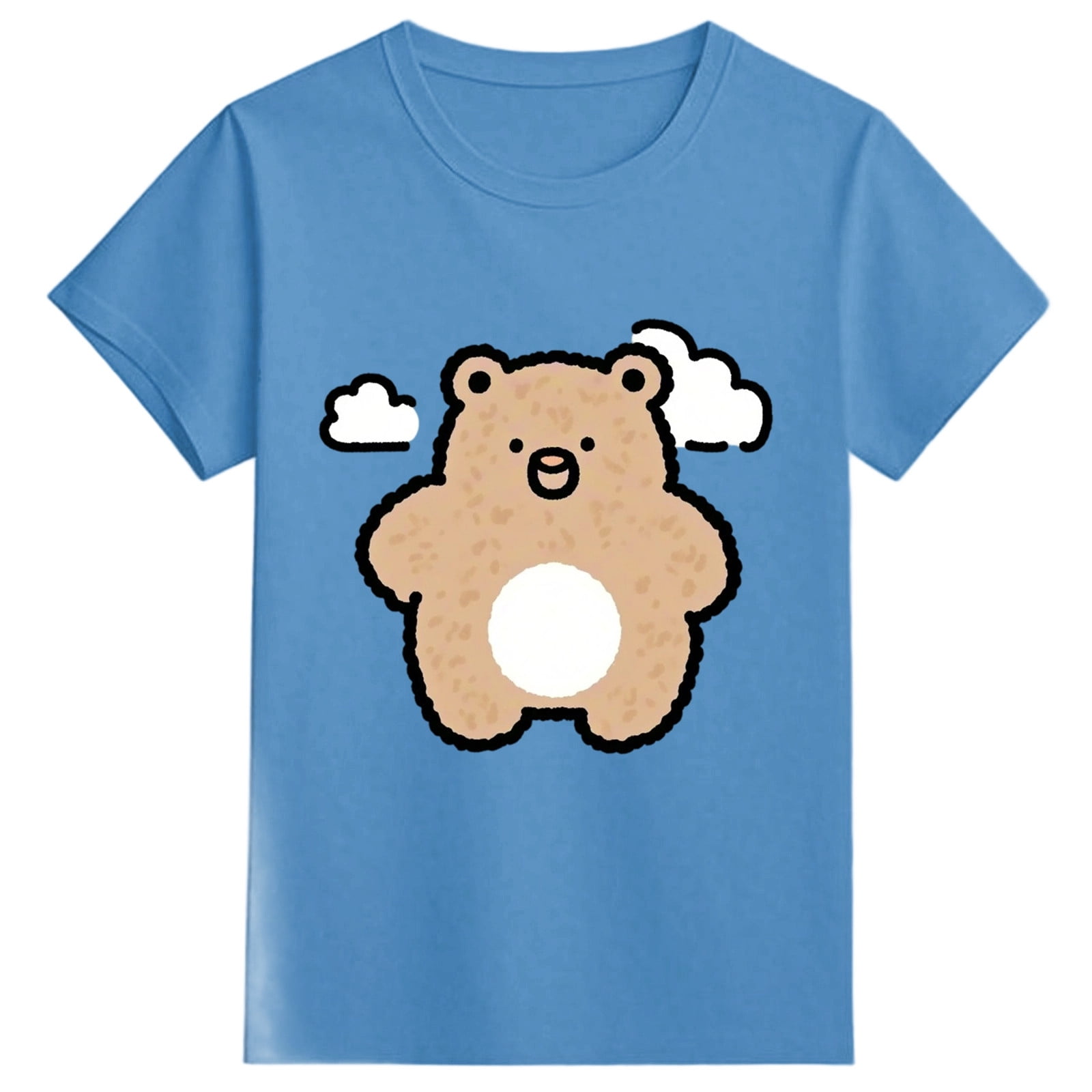 Razzly Little Girl's Kids Shirts, Teddy Bear Graphic T-Shirts Cotton ...