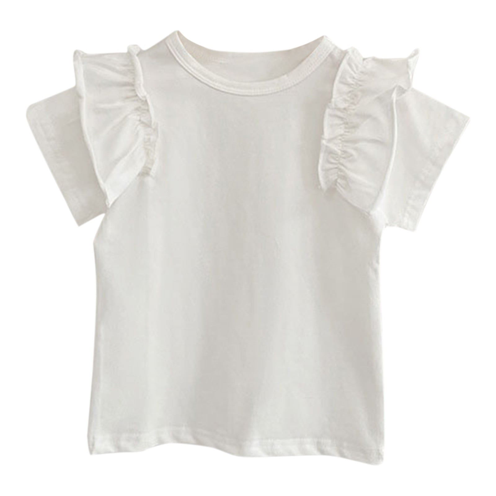 Razzly Toddler Kids Shirt, Solid Color Graphic Tee Shirts Girls Short ...
