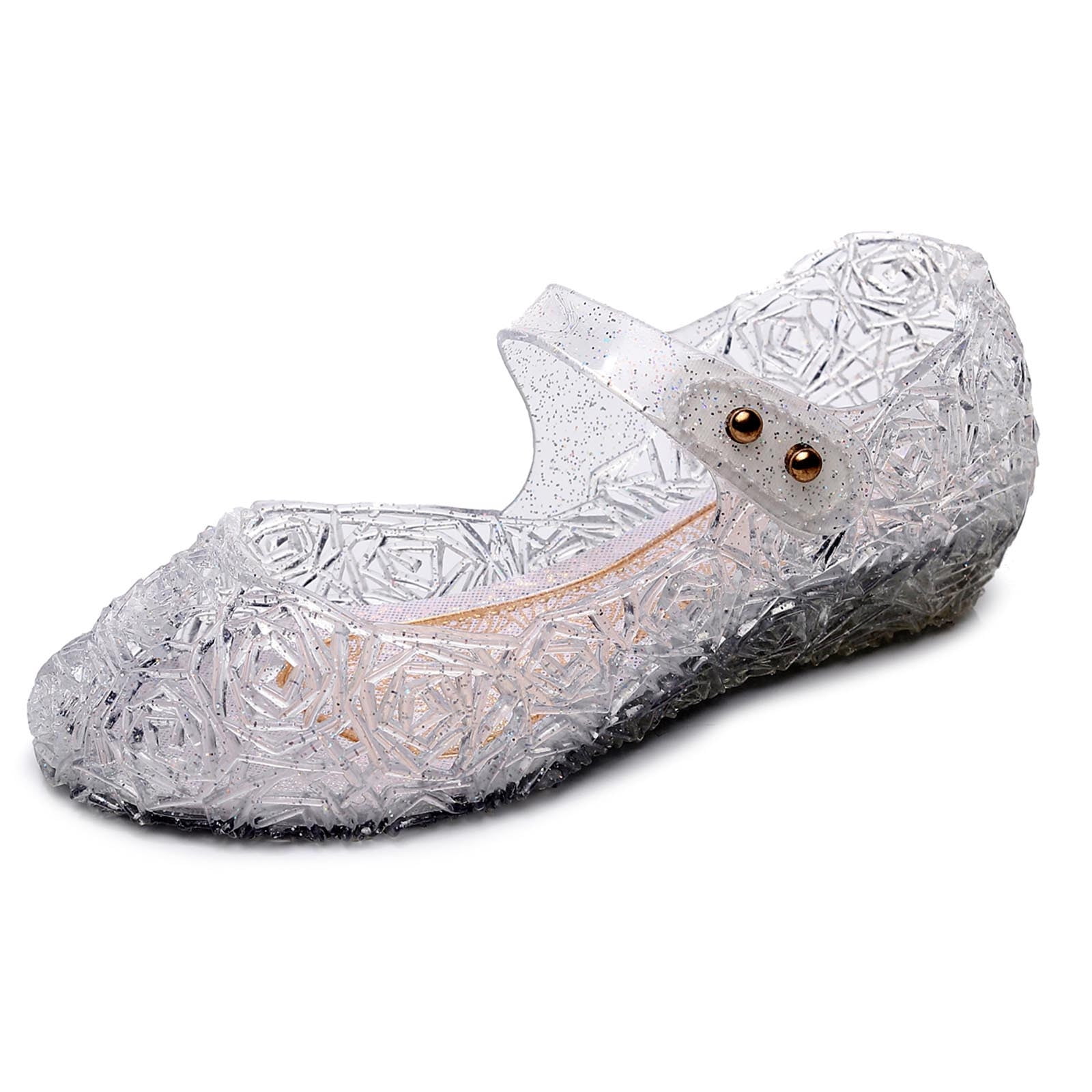Rbaofujie Girls Kids Summer Crystal Sandals Frozen Princess Jelly High ...