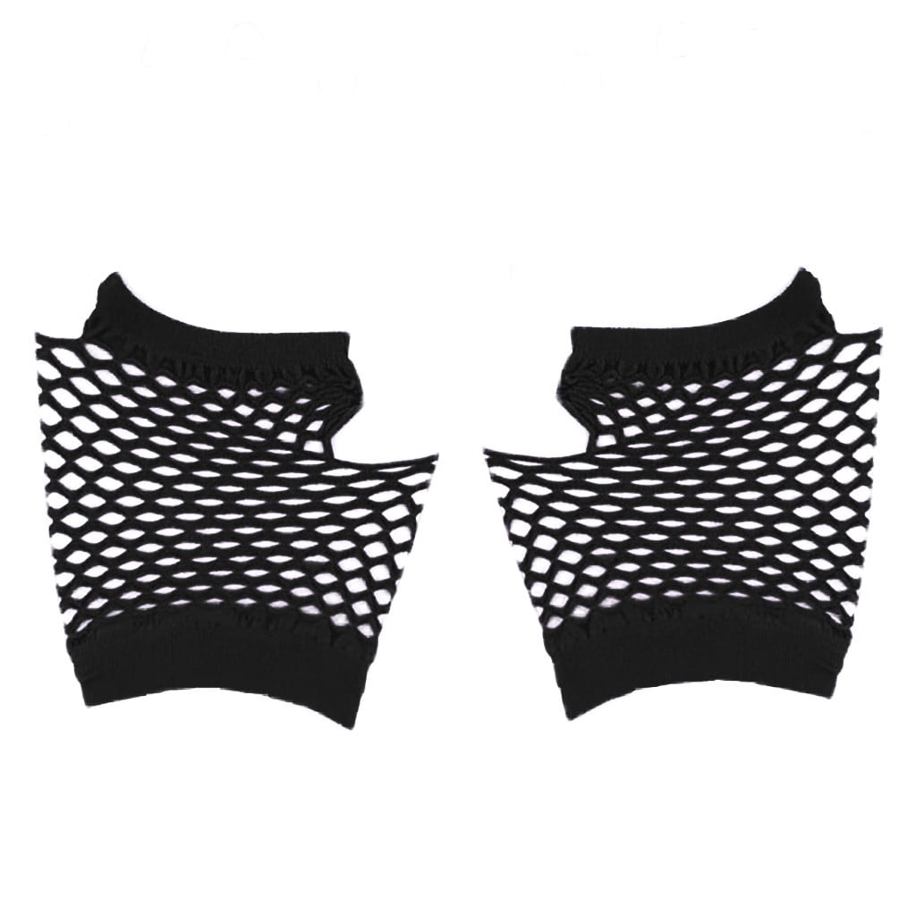 Rbaofujie Gloves Gifts for Her Fingerless Fishnet Neon Gloves for Women ...