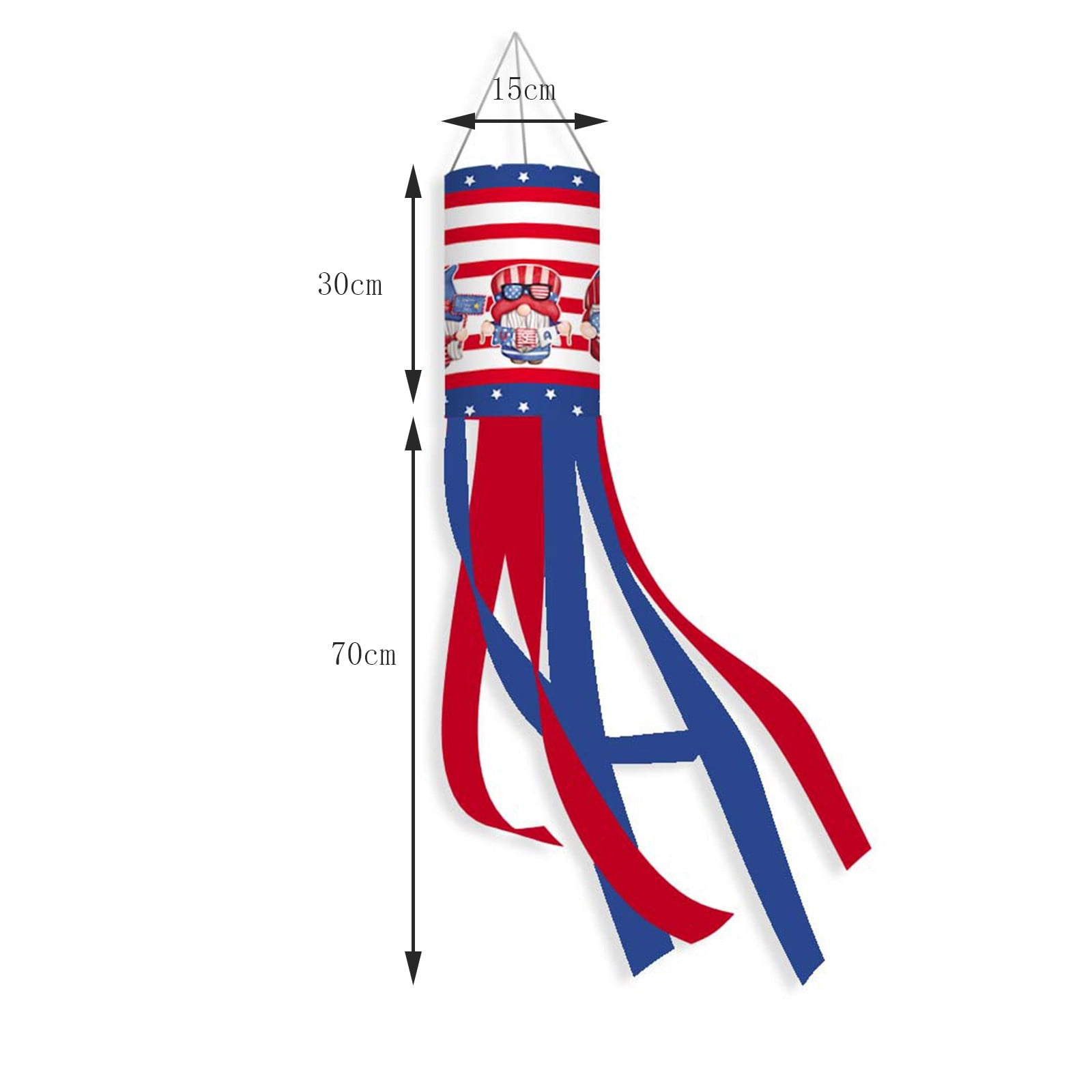 Rbaofujie Outdoor Decor Independence Day Windsock Polyester ...