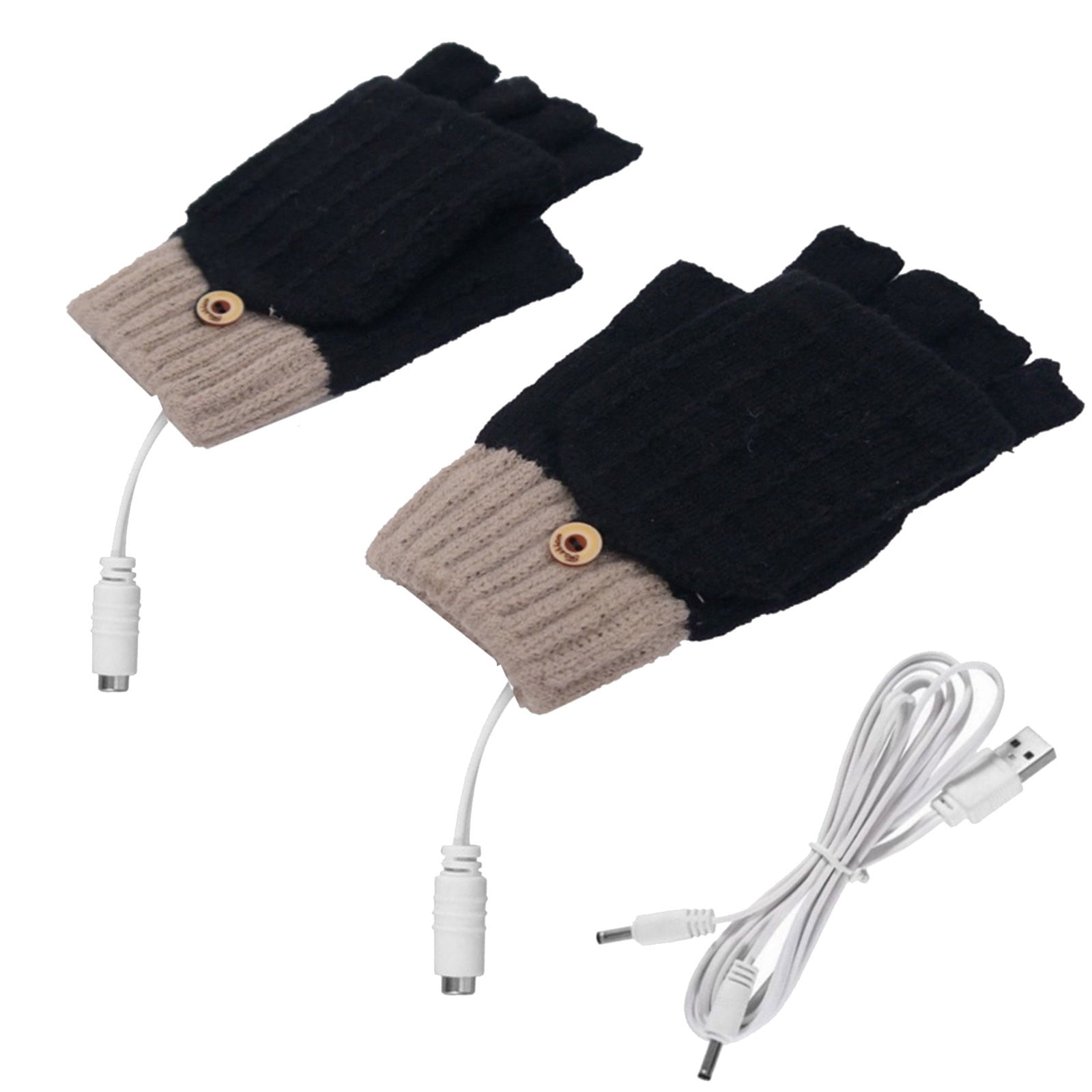 Rbaofujie Unisex USB Heated Gloves, Women Men Winter Full/Half Fingers ...