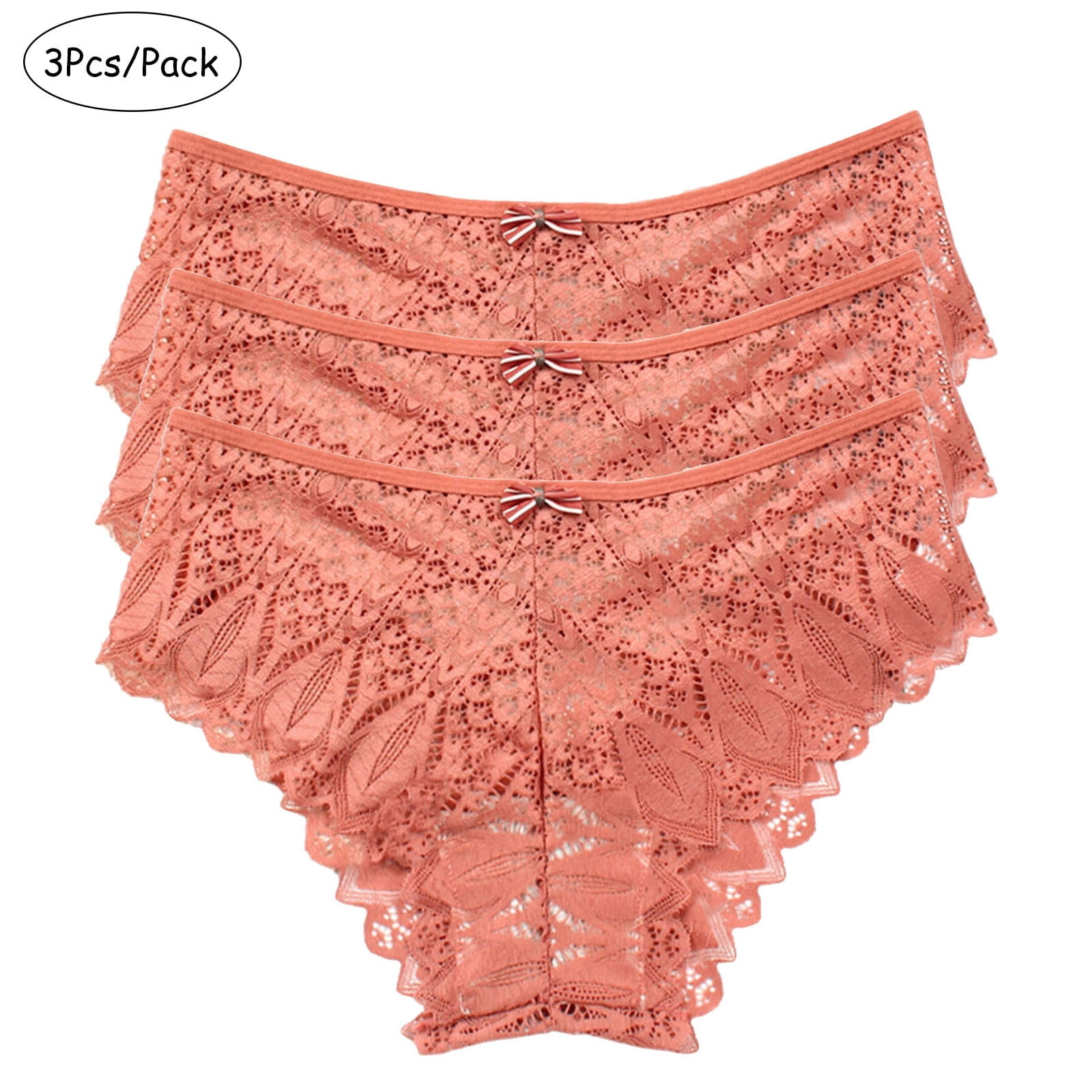 Rbaofujie Women Crotch Panties Floral Lace Midnight Briefs Cross ...