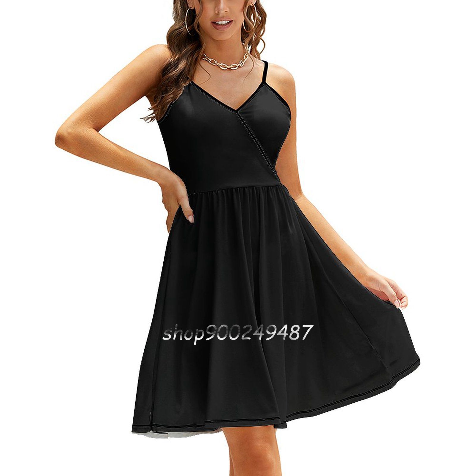 Rbg Dissent Collar Square Neck Dress Sweet Summer Dress Women Elegant ...