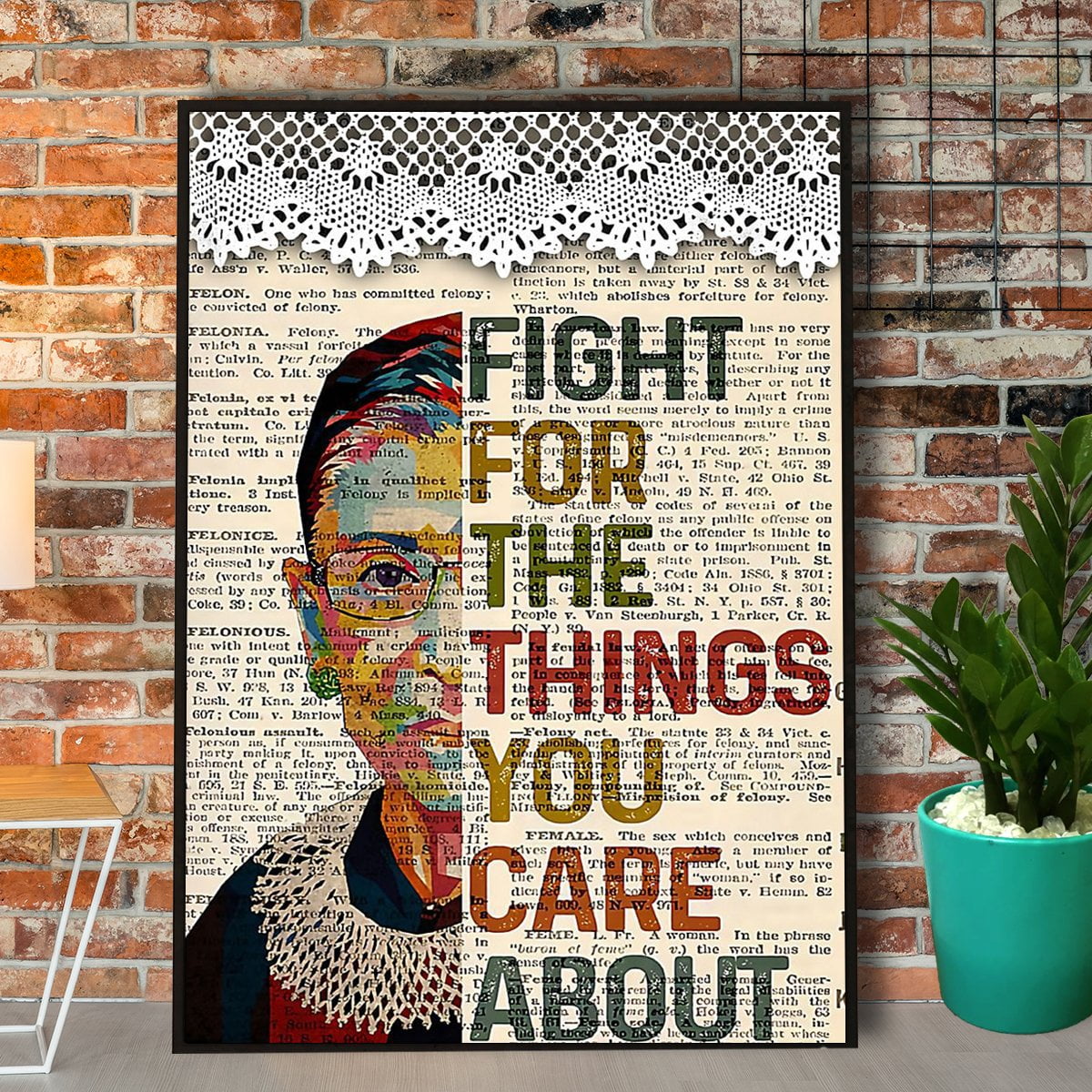 Rbg Fight For The Things You Care About Dictionary Paper Poster No Frame Matte Wall Art Decor 11 ...