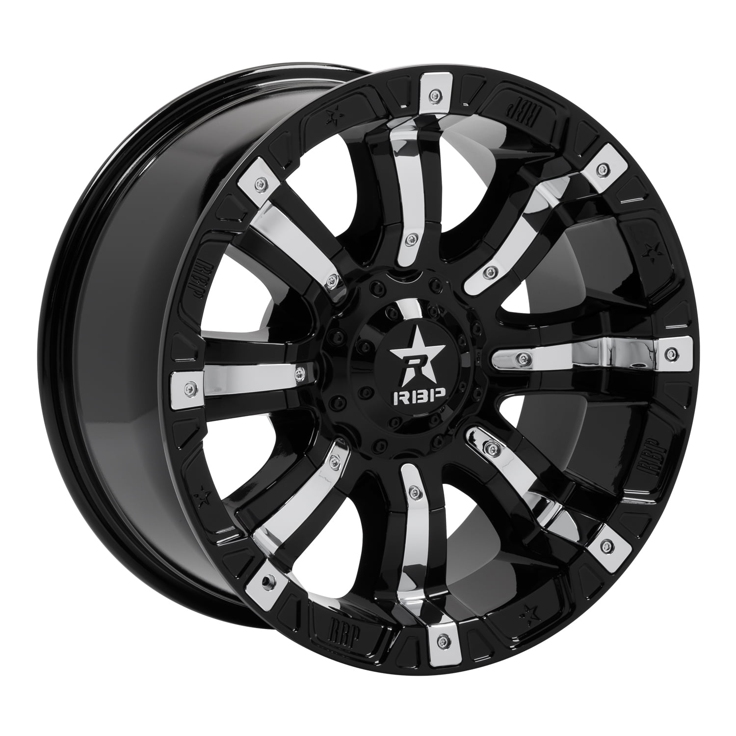 Rbp Wheels 17X9 Black 94R Wheel With Chrome Inserts - Walmart.com