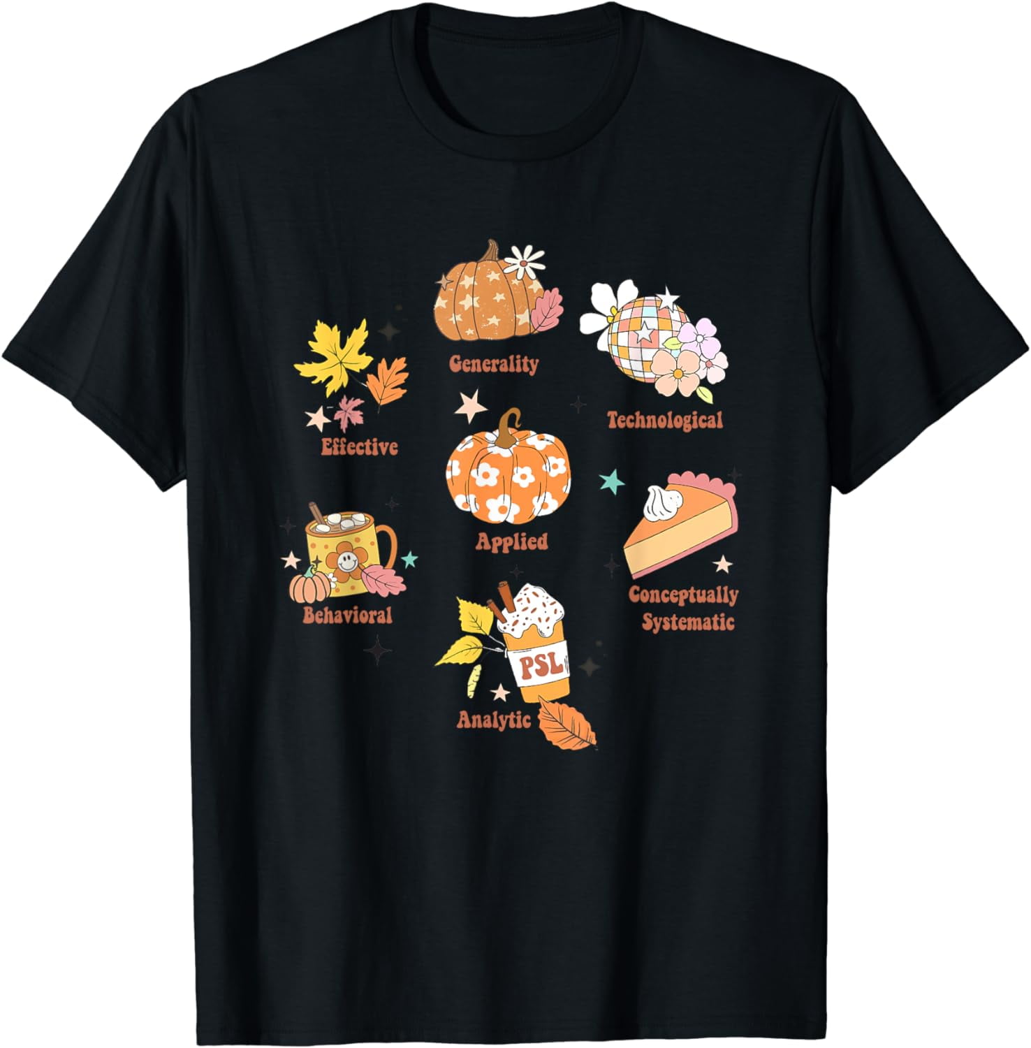 Rbt Aba Bcba Pecs 7 Dimensions Of Behavior Therapist Autumn T-Shirt ...