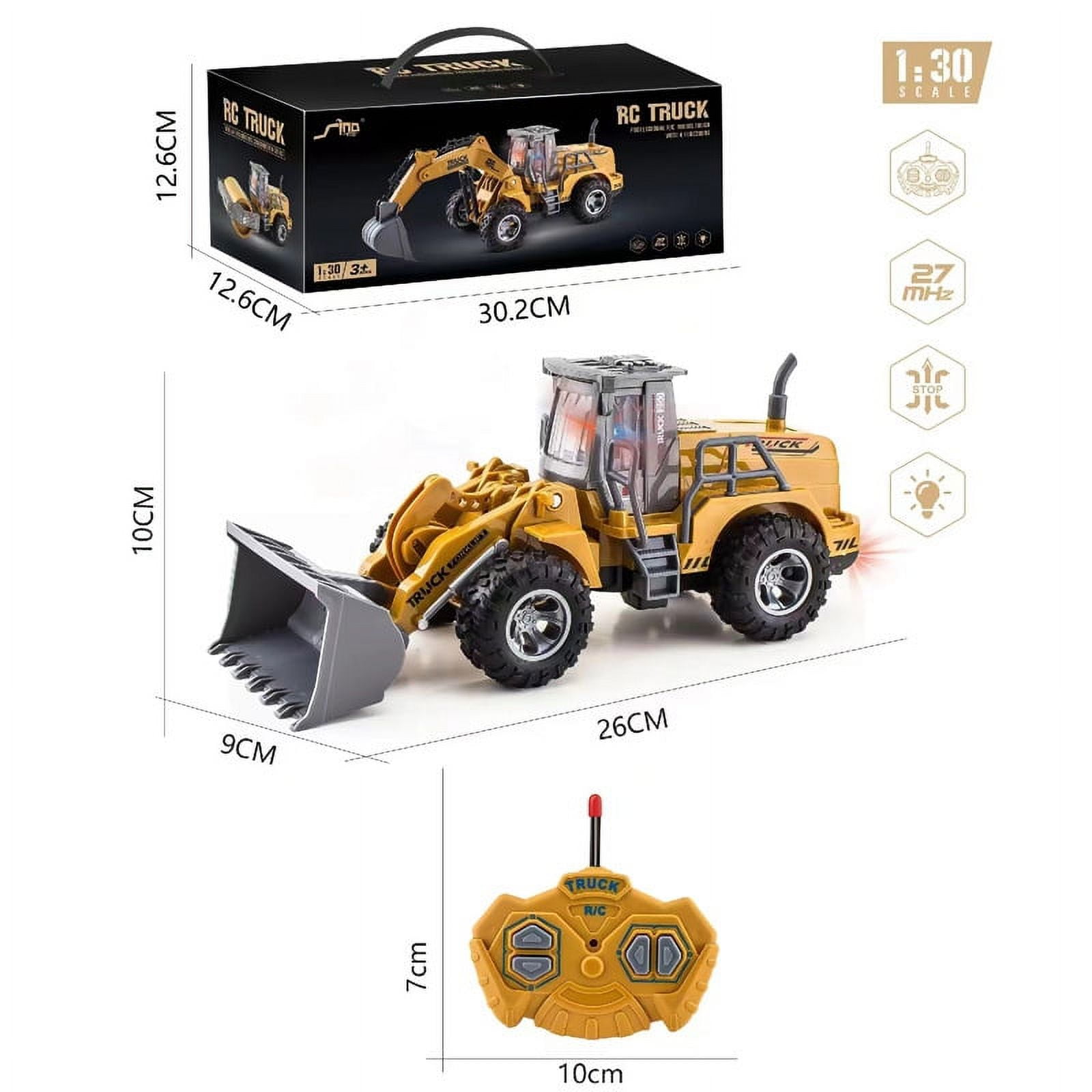 Rc Car Toys Truck 1:30 Wheel Shovel Loader 6CH 4WD Metal Remote Control ...