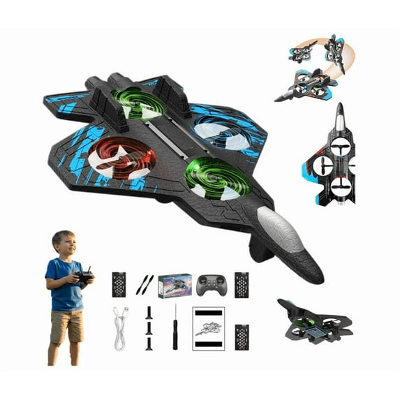 Rc Jet, 2026 Upgraded Rc Stunt Fighter Jet Toy with 360° Flips & Led ...