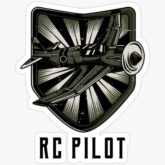 Rc Plane Pilot Shield Sticker Phone Decal Water Bottle Stickers Car ...