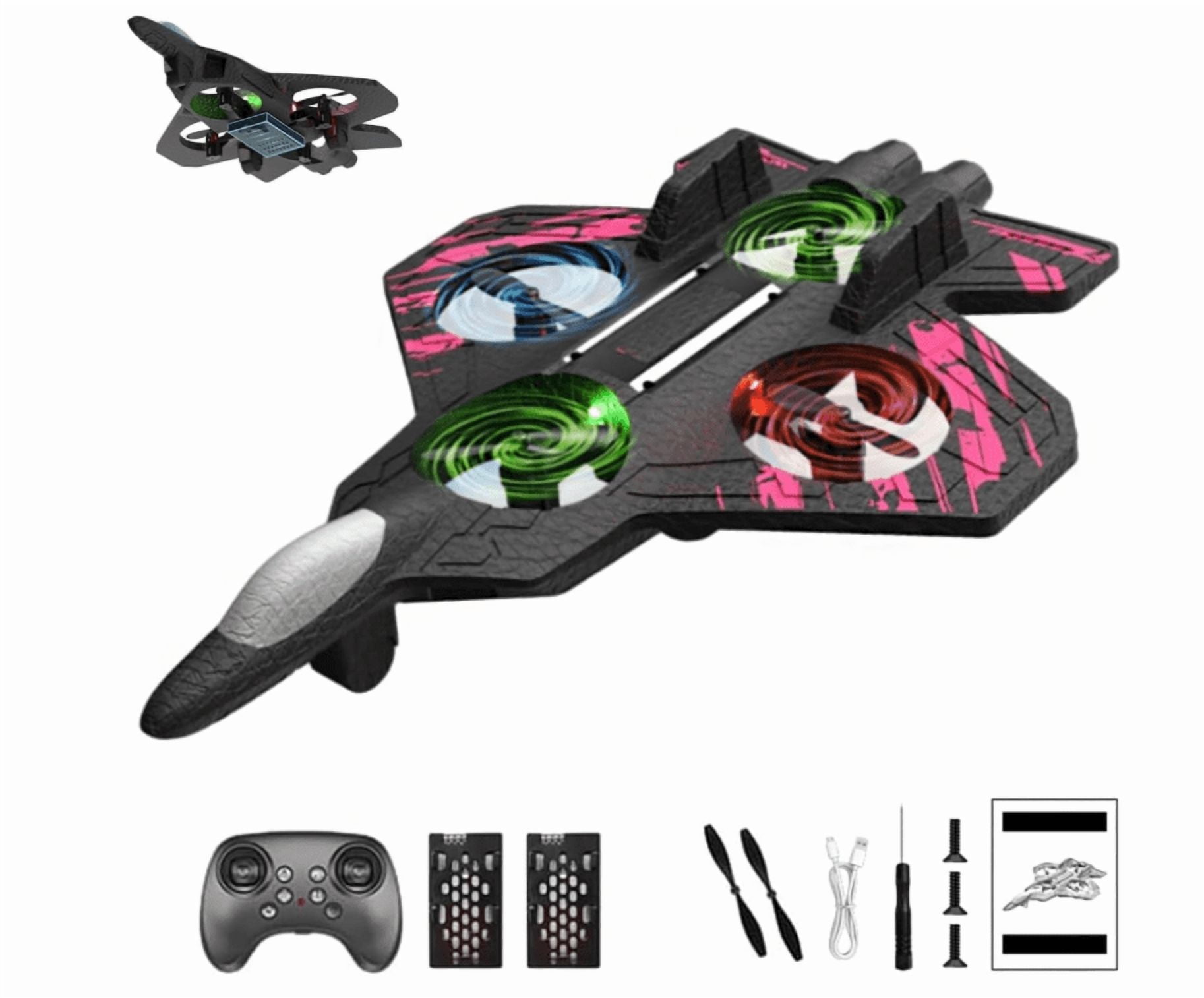 Rc Stunt Fighter Jet Toy, Remote Control Jet with Lights, 360° Flip ...