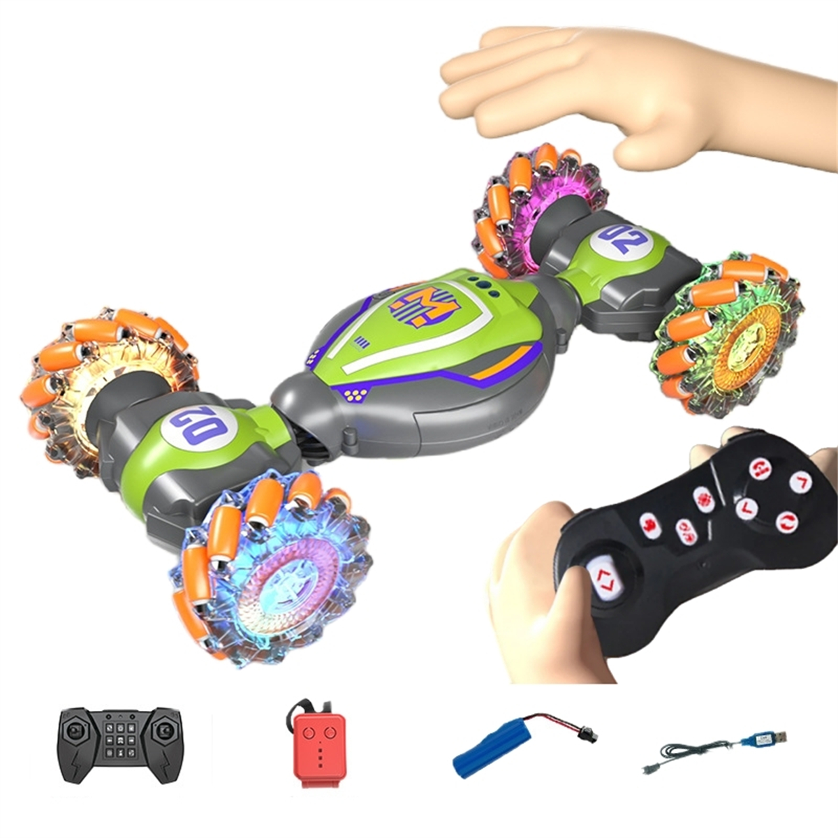 Rc Twist Stunt Car Toy Remote Control Cars Moving Horizontally Double ...