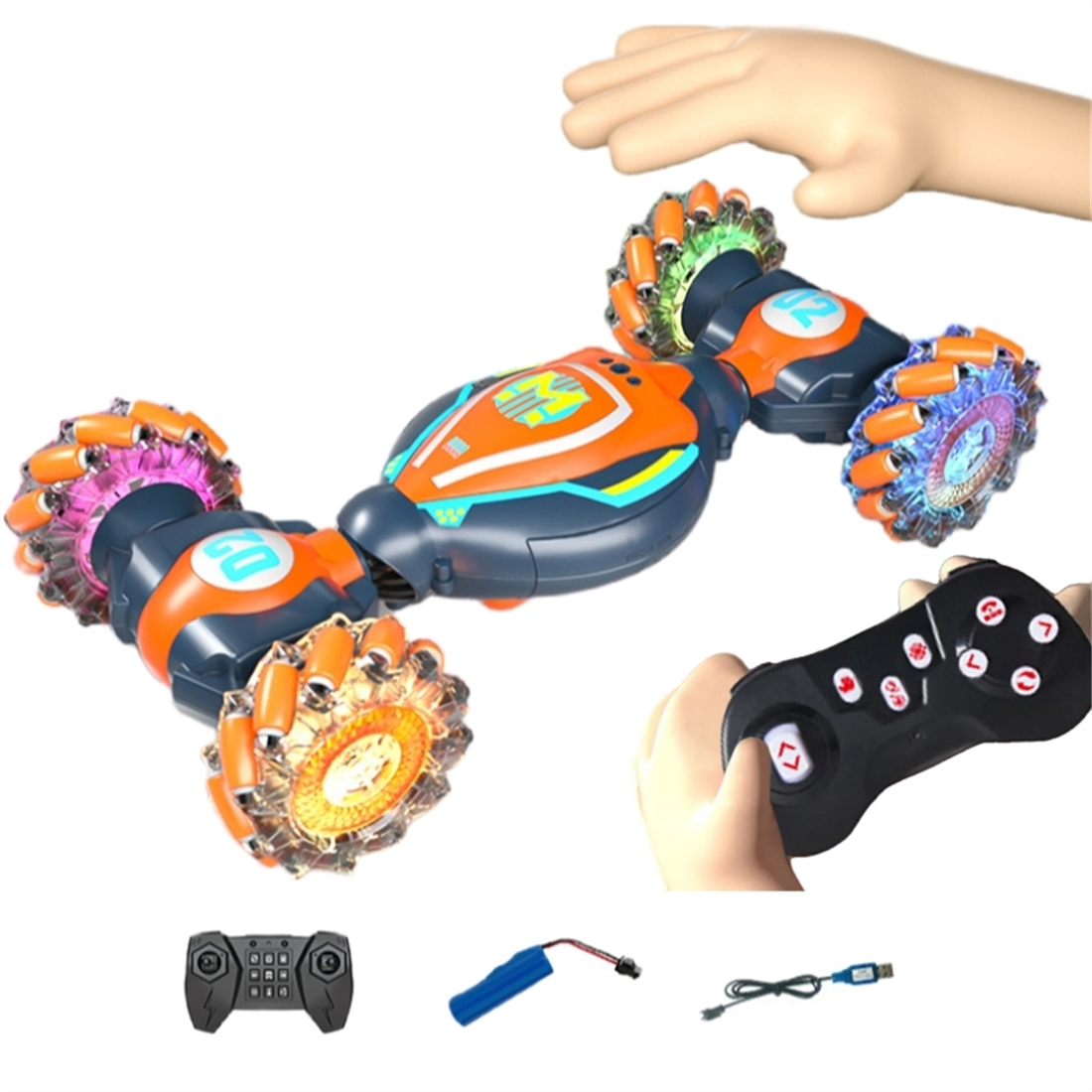 Rc Twist Stunt Car Toy Remote Control Cars Moving Horizontally Double ...