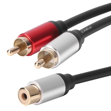 Rca 1 Female To 2 Male Adapter Audio Y Splitter Cable Amplifier Subwoofer