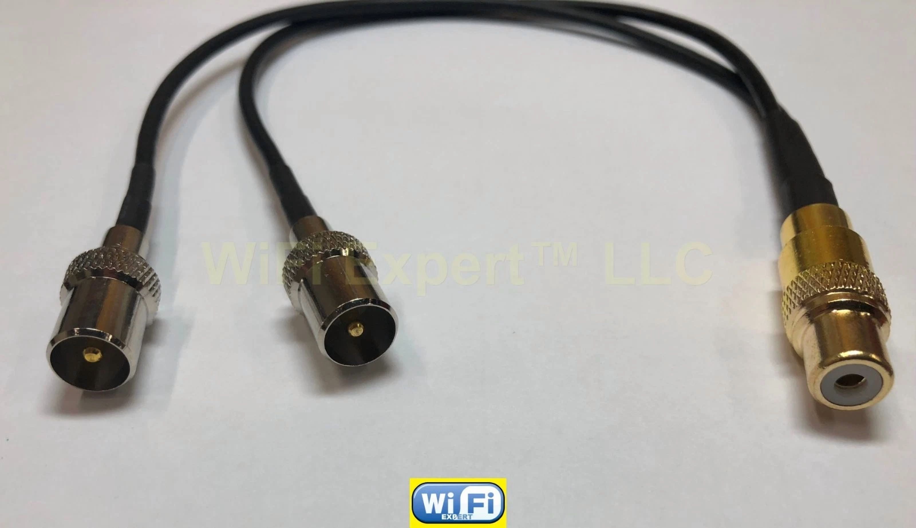 Rca 1 Female To 2X Iec Tv Pal Male Cable 1F2M Y Adapter Splitter ...