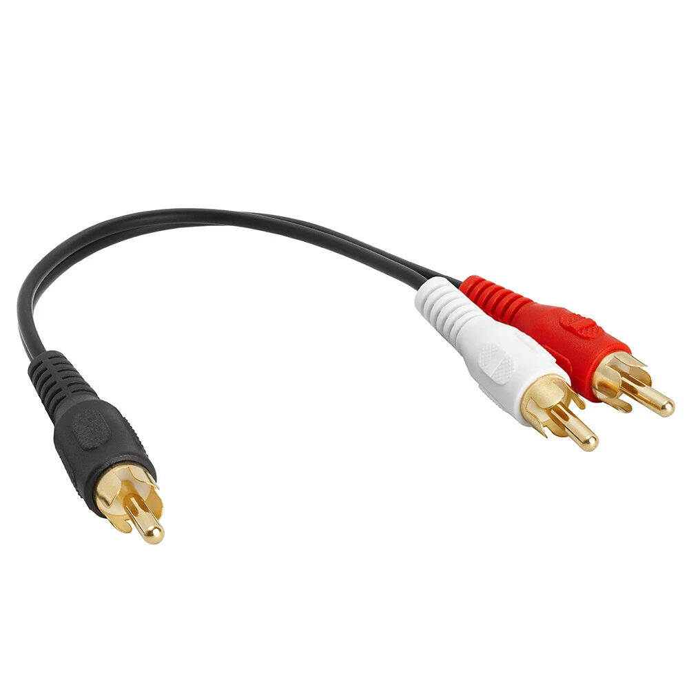 Rca Male Plug To 2X Rca Male Plug Adapter Y-Cable Y Splitter Speaker ...