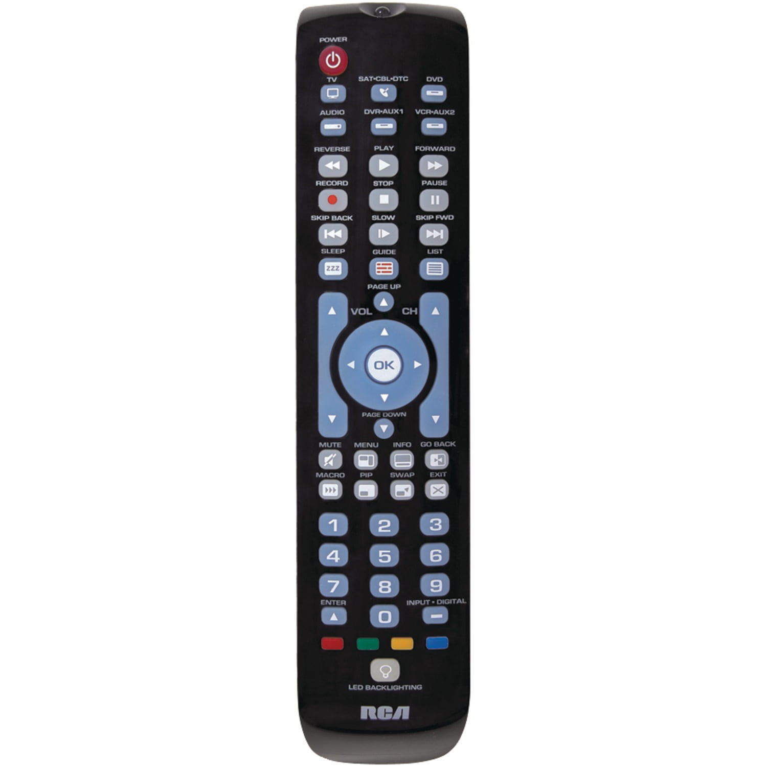RCA 6-Device Universal Remote Control, Green Backlit, TV, Satellite ...