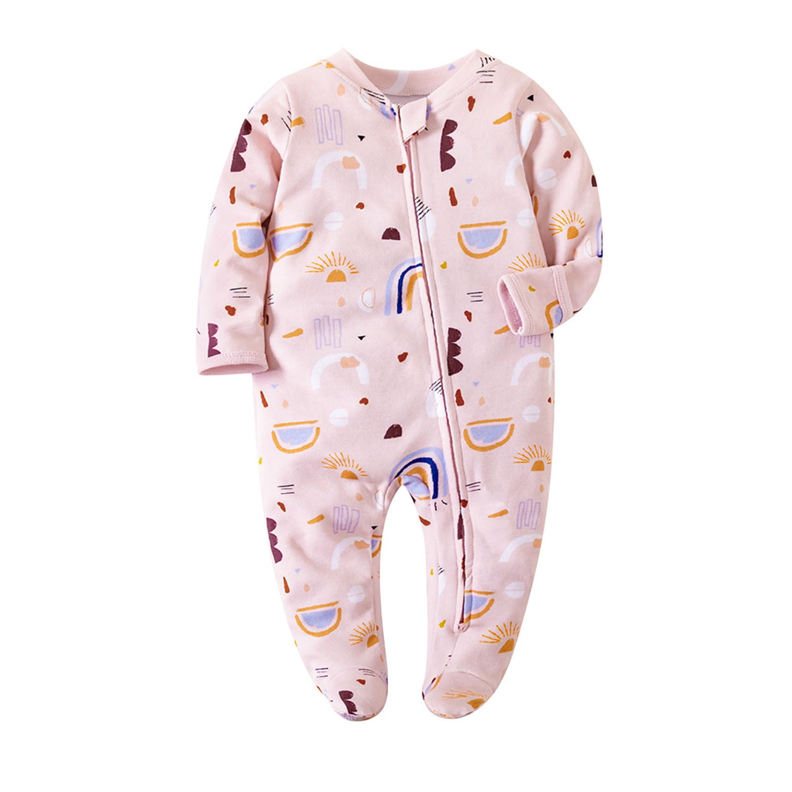 Rciityk Baby Girls Boys Footie Pajamas Rompers Newborn Baby 2 Ways Zipper Crewneck Jumpsuits ...