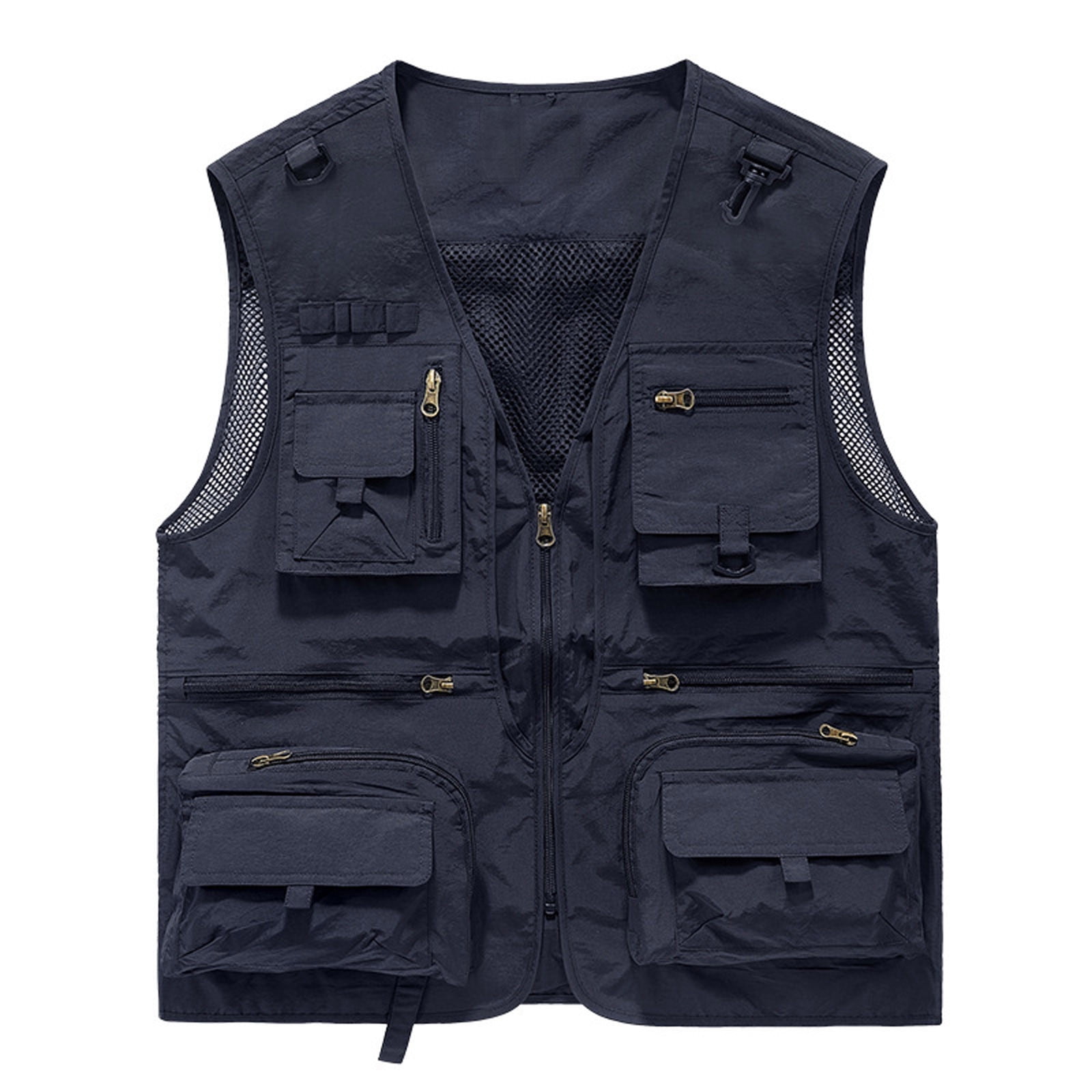 Rciityk Dark Blue Mens Summer Outdoor Vests Safaris Fishing Travel ...
