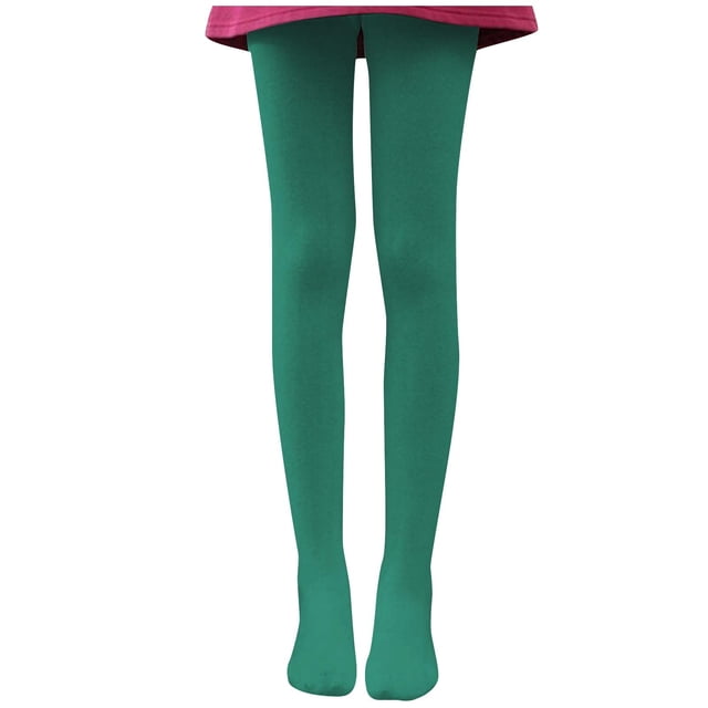 Rciityk Green Opaque Tights for Women 80 Denier Semi Soft Footed Tights ...