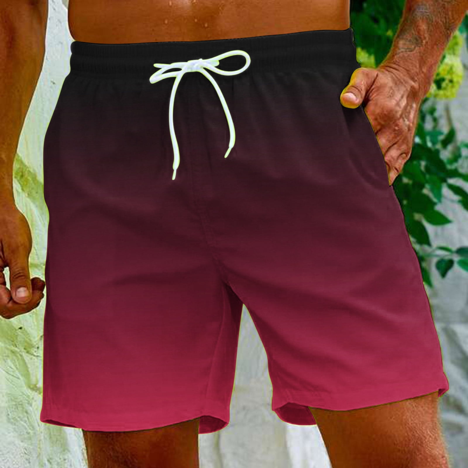 Rciityk Mens 5 Inch Stretch Swimming Shorts Drawstring Shorts Elastic ...