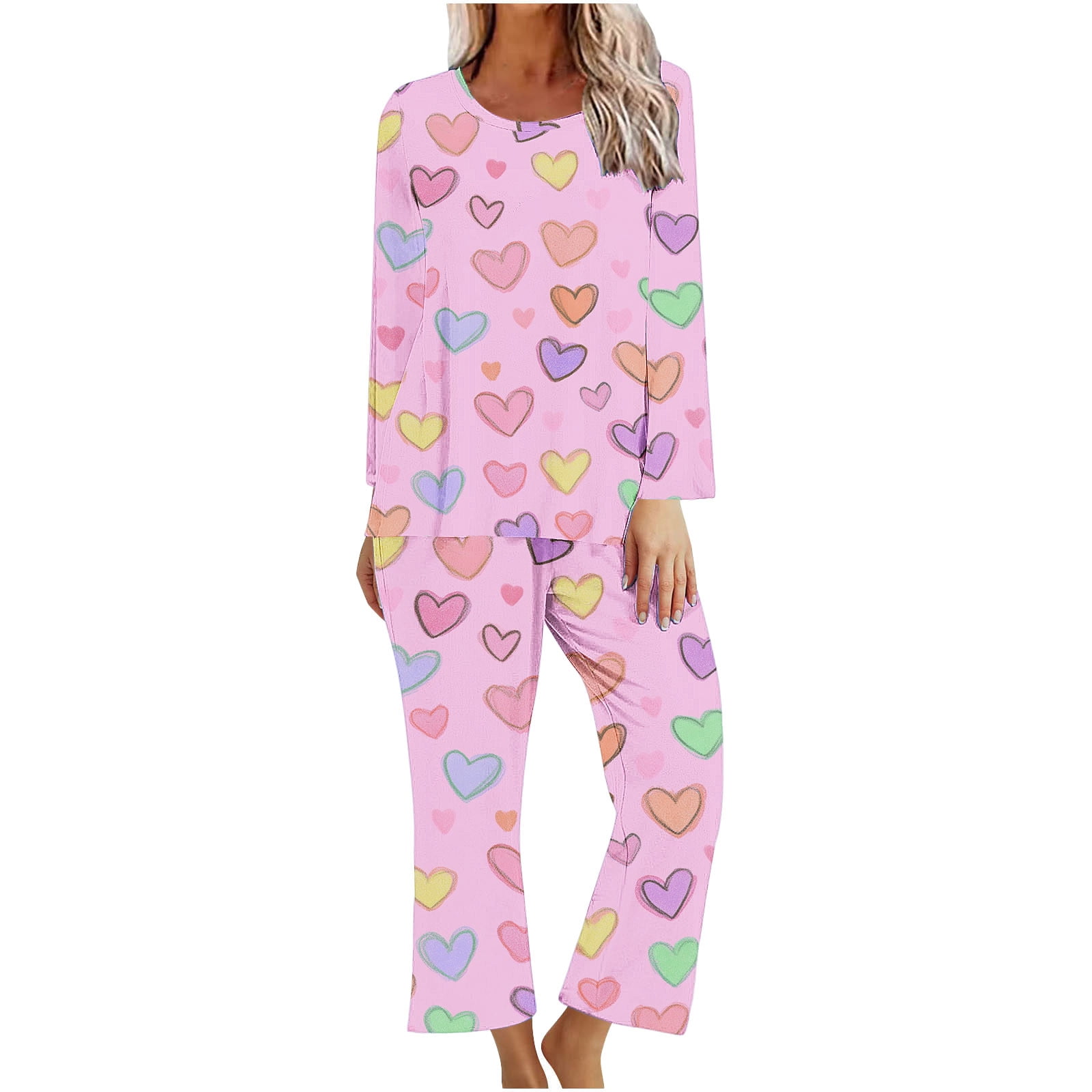 Rciityk Plus Size Pajamas for Women Set Valentines Day Lounges Cute ...