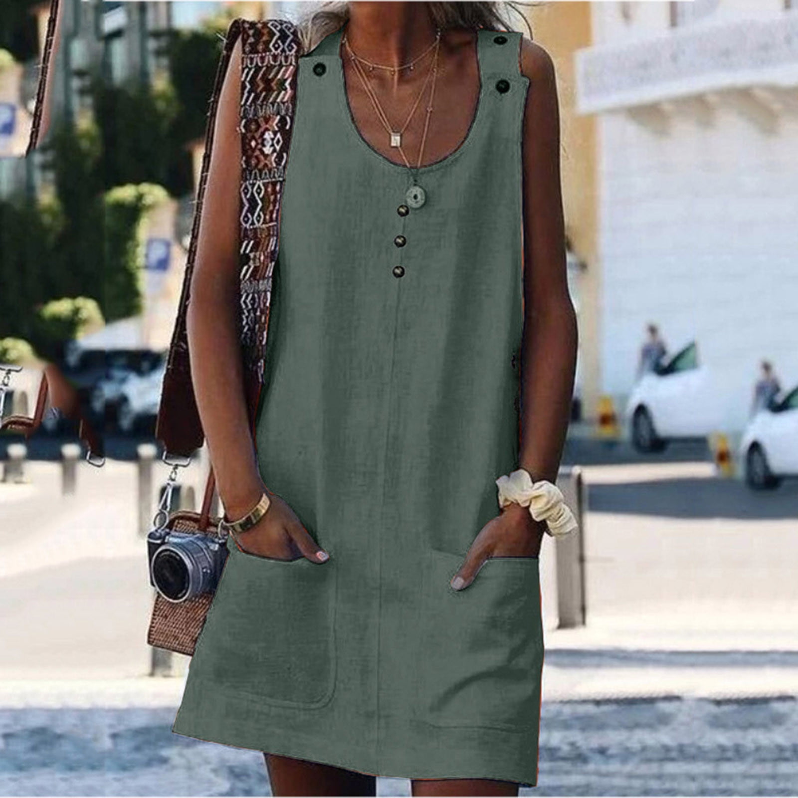 Rciityk Plus Size Summer Dresses Sleeveless Sundresses for Women Casual ...