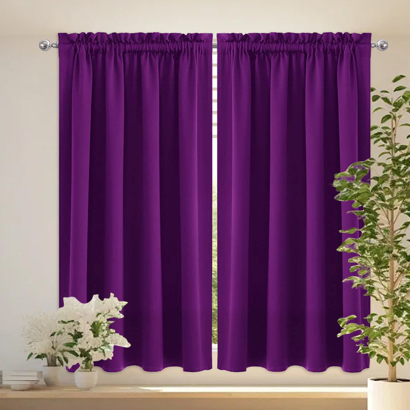 Rciityk Thermal Insulated Blackouts Curtains for Bedroom with Black ...