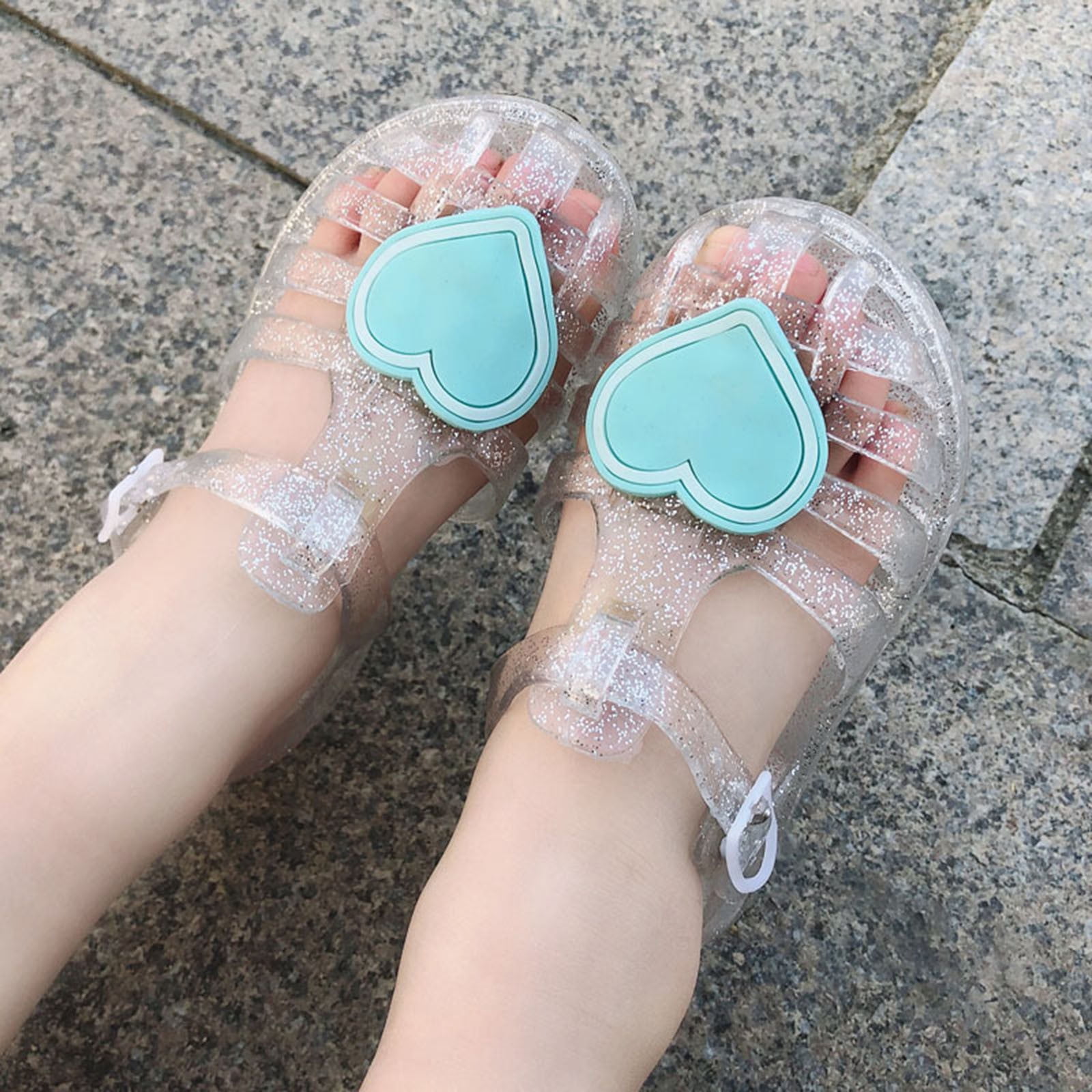 Rciityk White Toddler Little Girls Summer Rain Shoes Princess Jelly ...