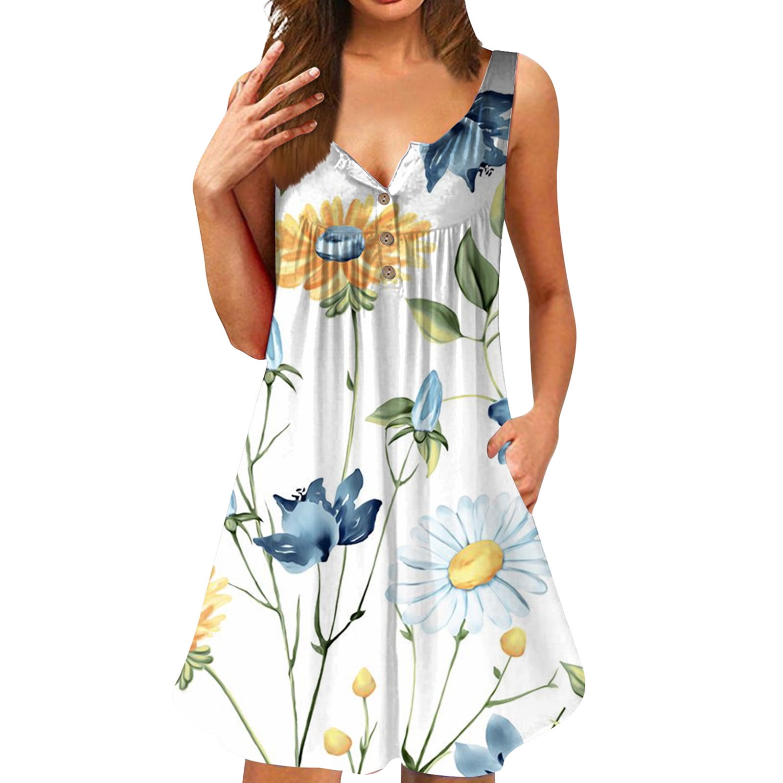 Rciityk Women's 2024 Summer Dresses Casual Beach Dresses Cover Ups ...